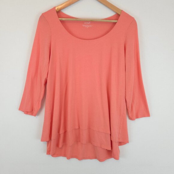 J. Jill | Tops | J Jill Womens Pure Jill Peach Elliptical Layered Top ...